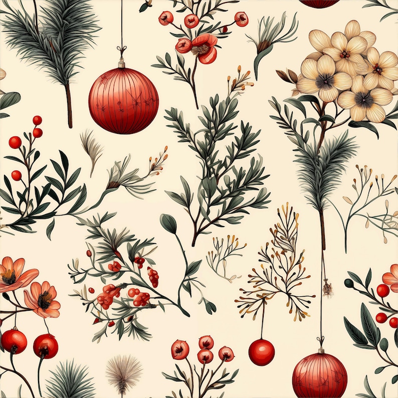 18 Mini Vintage Mid Century Christmas Digital Patterns, Traditional ...