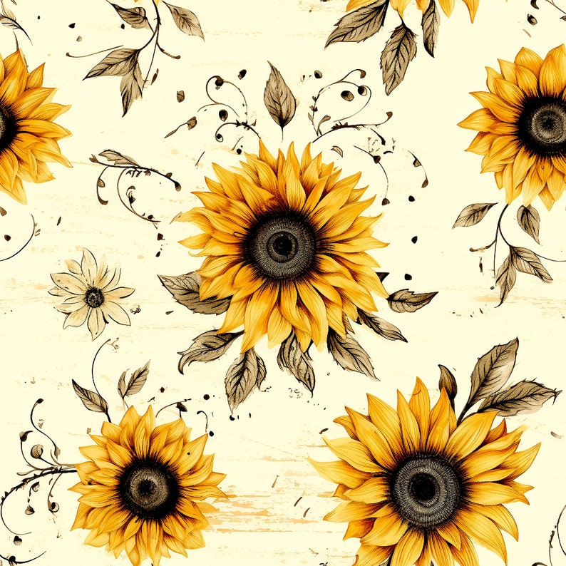 20 Boho Sunflower Digital Downloads, Retro Design, Vintage Retro ...