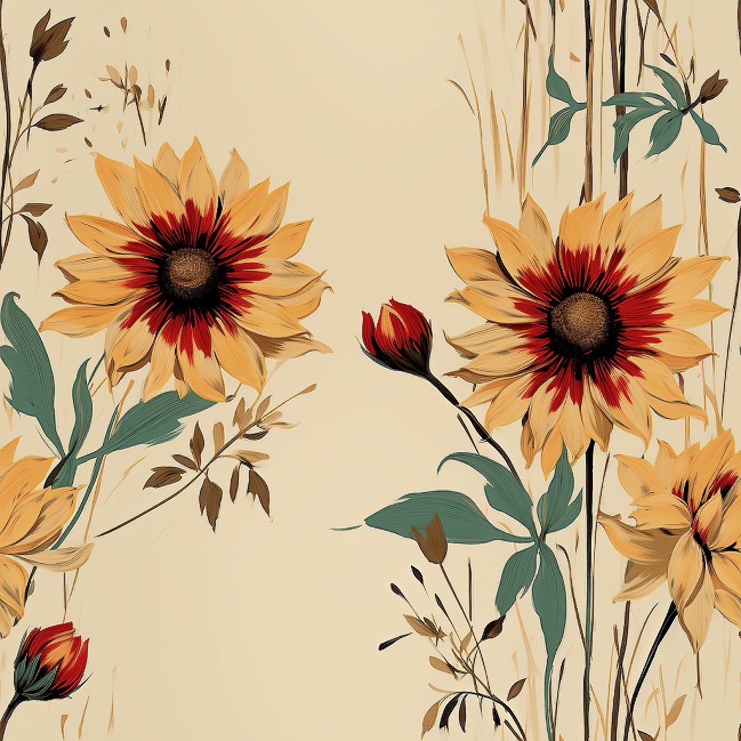 12 Boho Sunflower Digital Downloads for Home Decor and Scrapbooking - Etsy