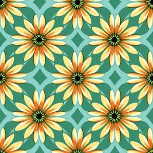 12 Retro Multicolor Daisy Patterns, New Boho Home Decor, Floral ...