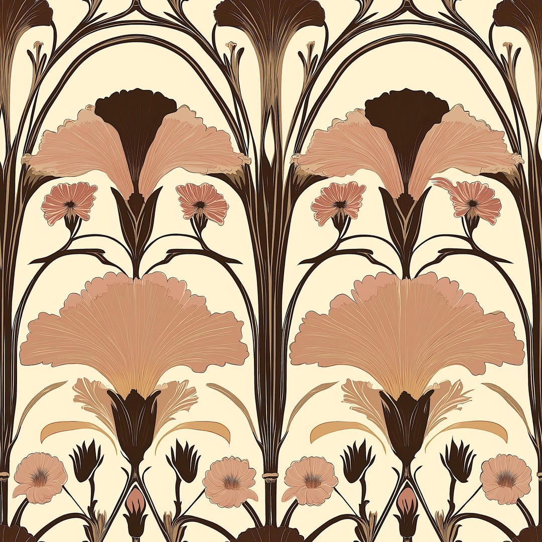 20 Art Deco Floral Digital Patterns, Pretty Spring Flowers, Gatsby ...