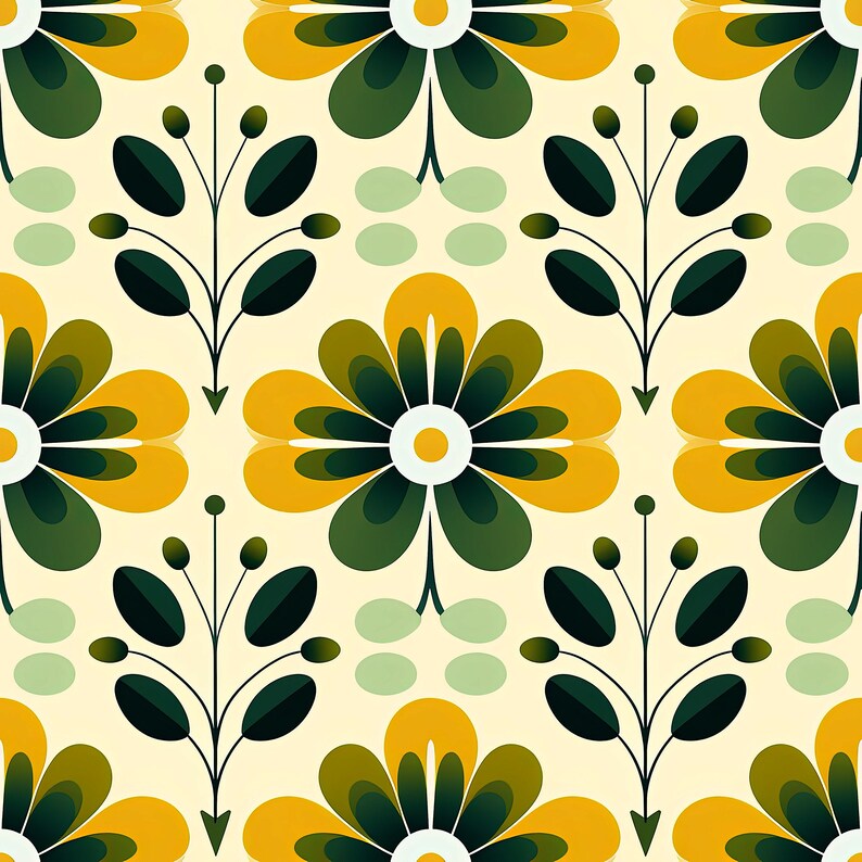 16 Retro Mid-century Modern Patterns, Maximalist Home Makeover, Vintage ...