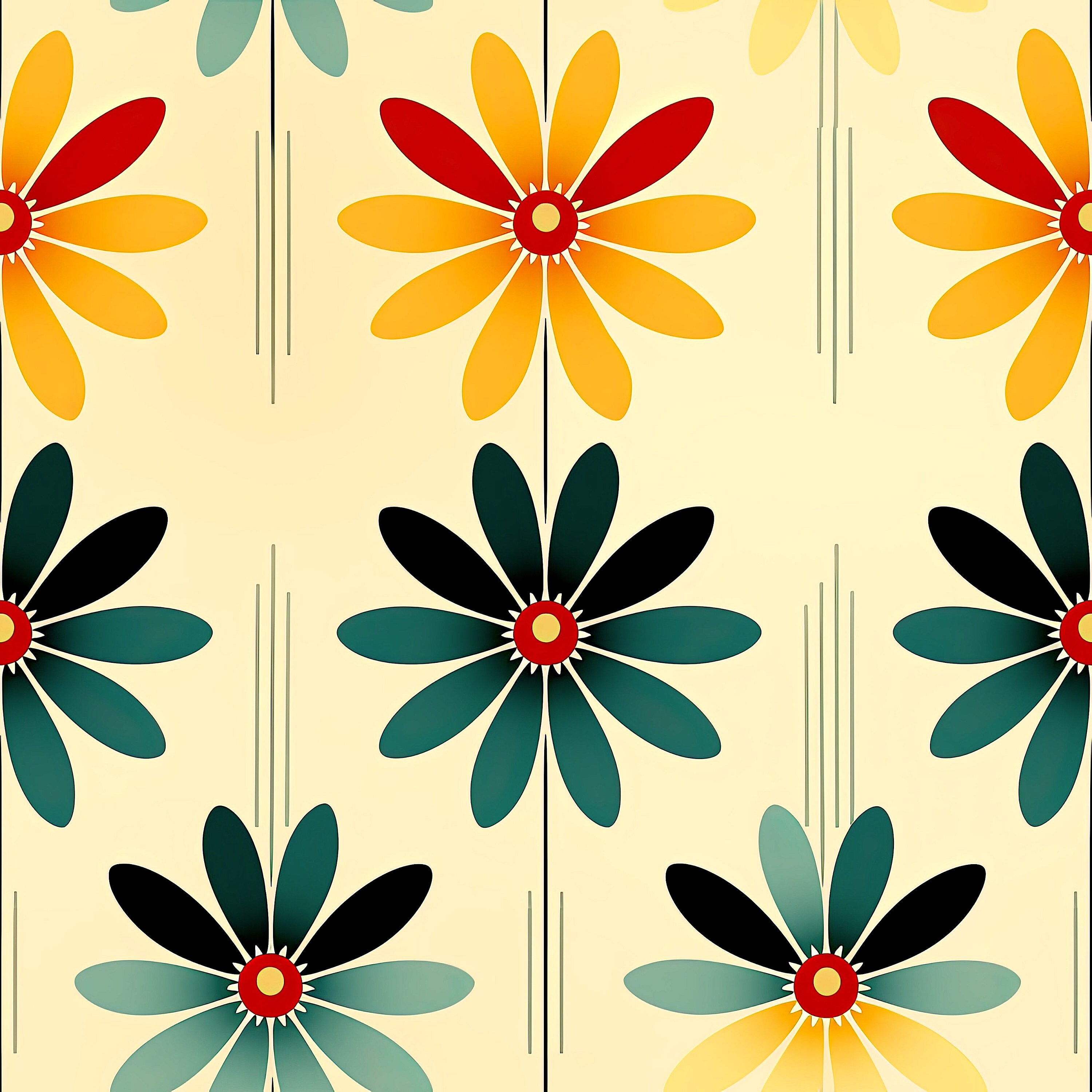 16 Retro Mid-century Modern Patterns, Maximalist Home Makeover, Vintage ...