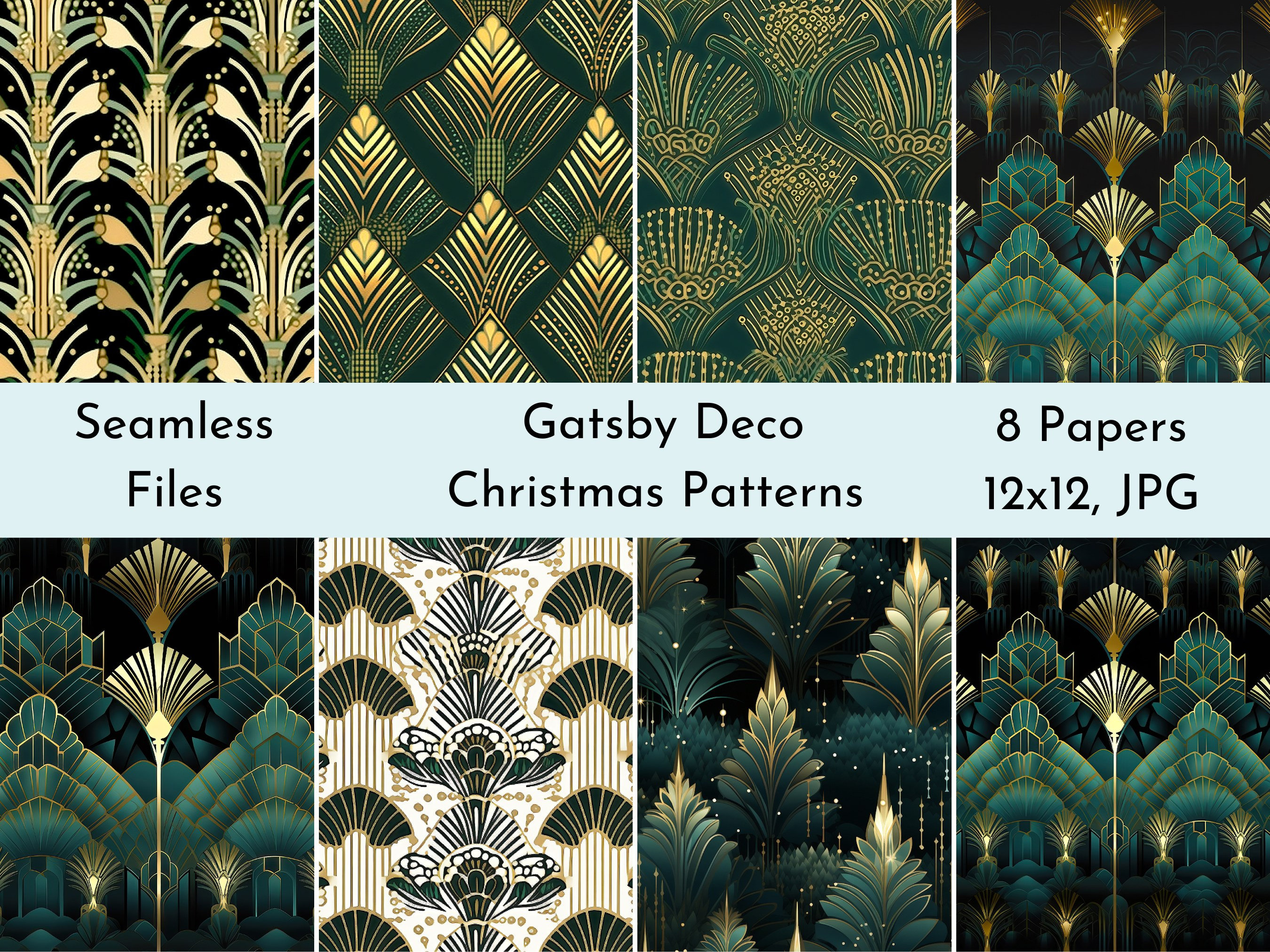 8 Great Gatsby Designs Art Deco Christmas Digital Downloads - Etsy