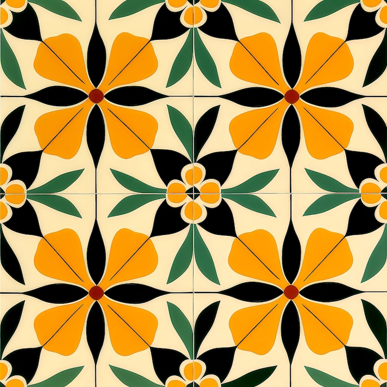 18 Retro Flower Tile Patterns, Urban Bohemian, the Home Designer ...