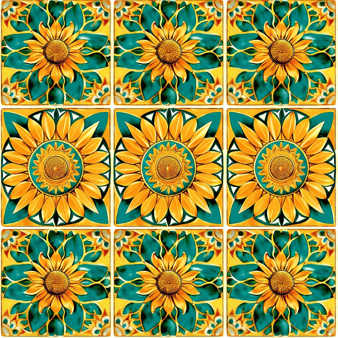 8 Boho Retro Sunflower Pattern, Urban Bohemian Home Decor, the Interior ...