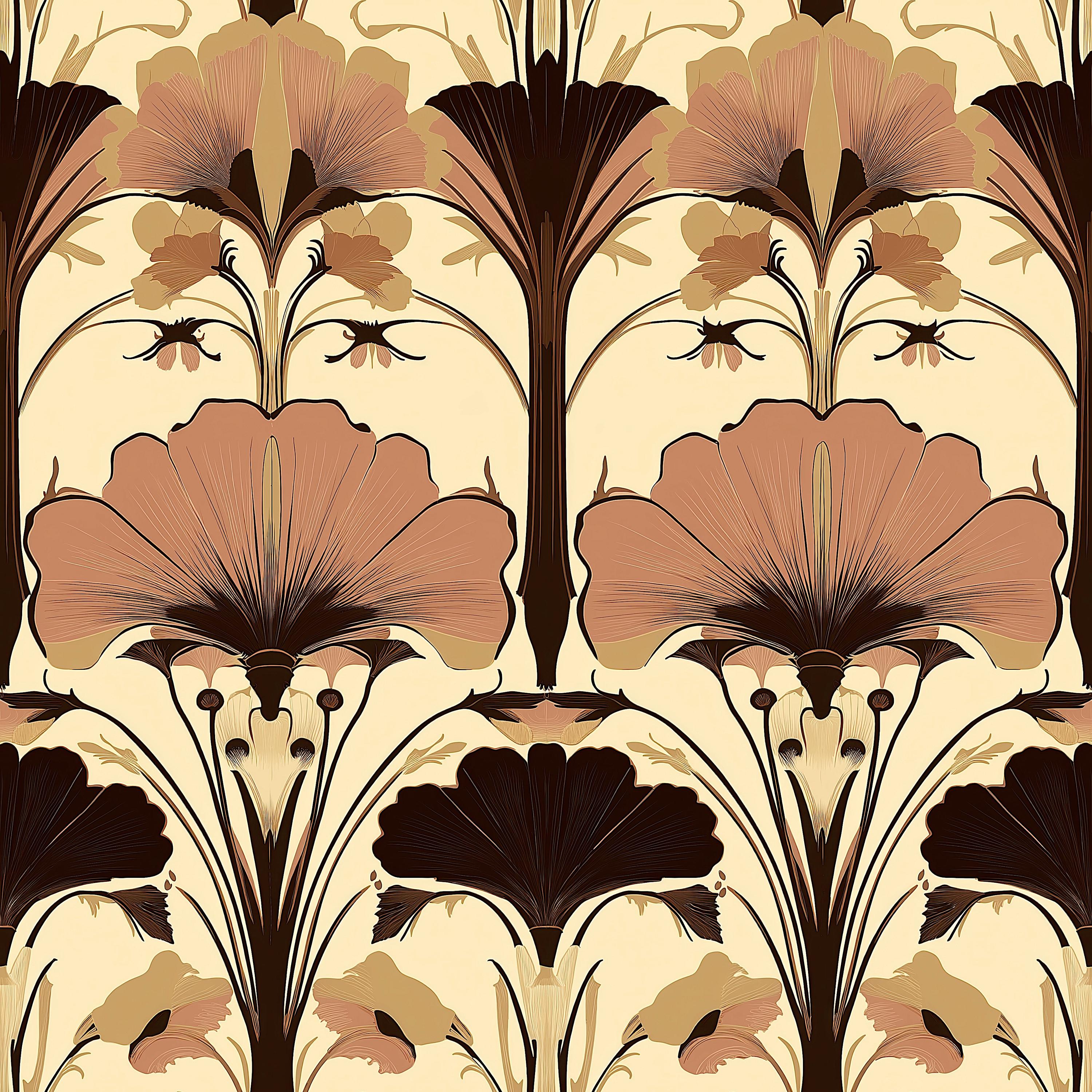 20 Art Deco Floral Digital Patterns, Pretty Spring Flowers, Gatsby ...