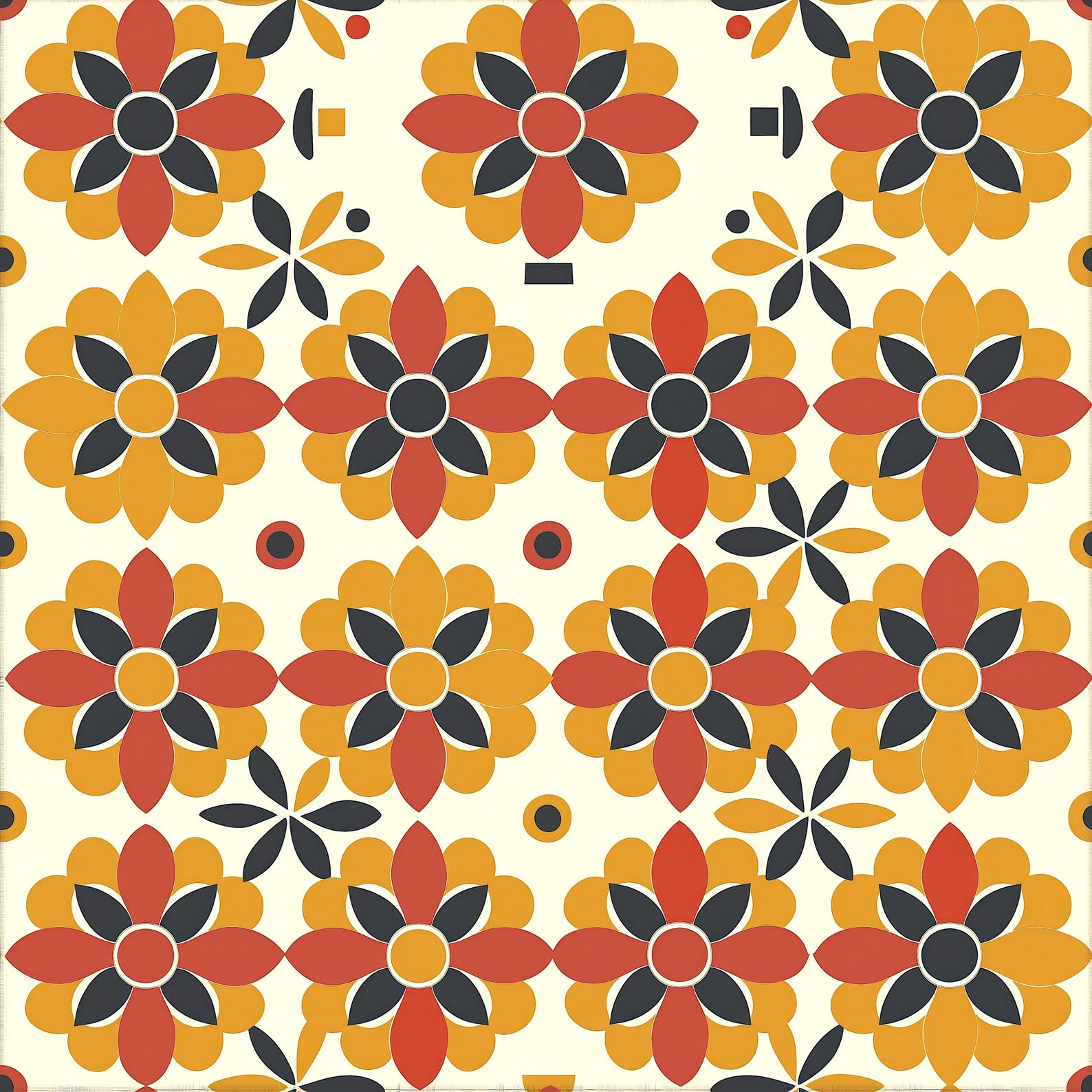 16 Retro Floral Seamless Pattern Bundle, Vintage Retro Flower Designs ...
