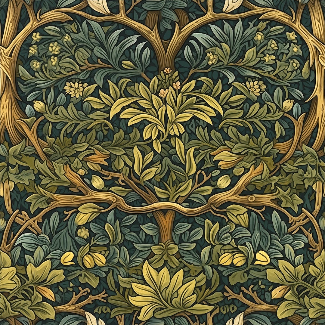 20 Whimsical Magic Forest Tree Digital Patterns, Art Nouveau Inspired ...