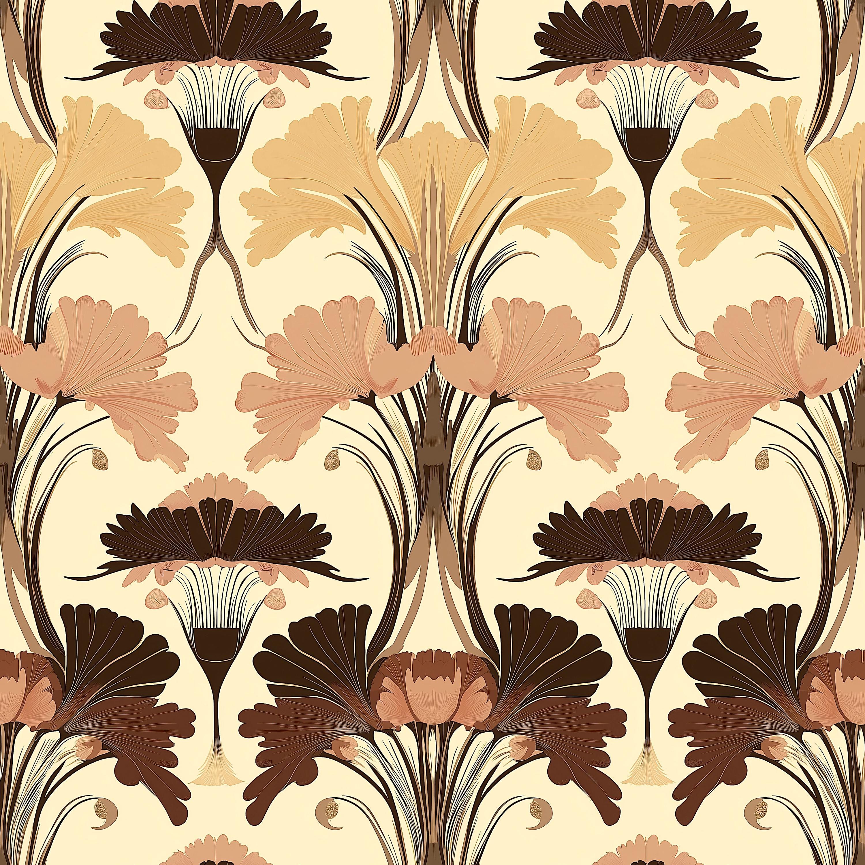20 Art Deco Floral Digital Patterns, Pretty Spring Flowers, Gatsby ...
