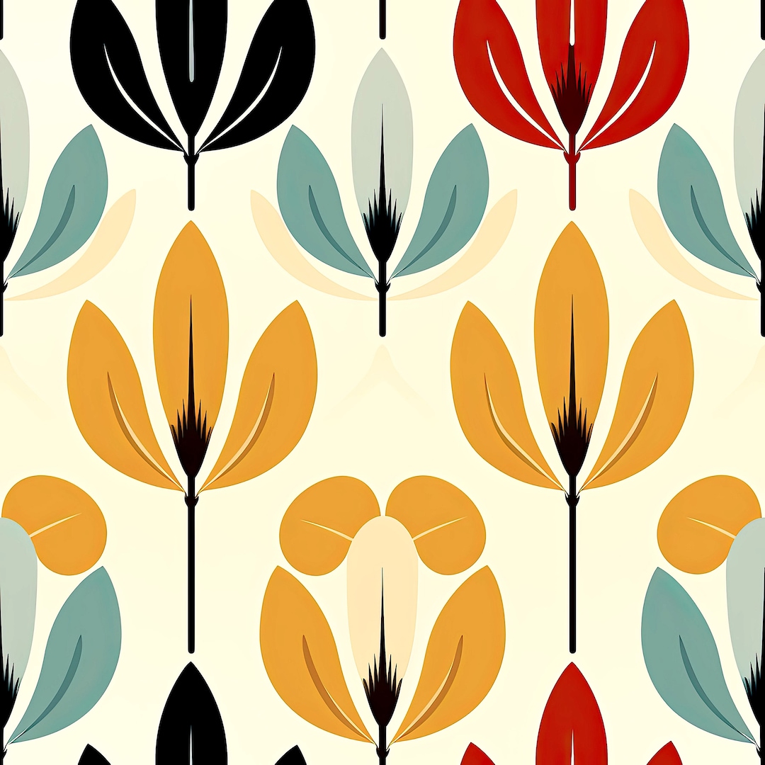 16 Retro Mid-century Modern Patterns, Maximalist Home Makeover, Vintage ...