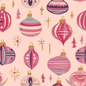 20 Pink Pastel Digital Christmas Patterns, Cute Retro Design, Vintage ...