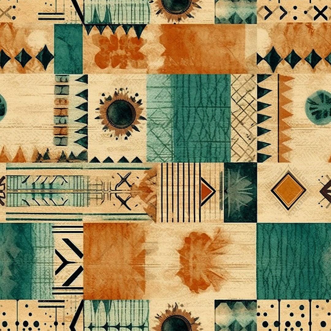 10 Distressed Block Print Patterns, New Boho Designs, Farmhouse Chic ...