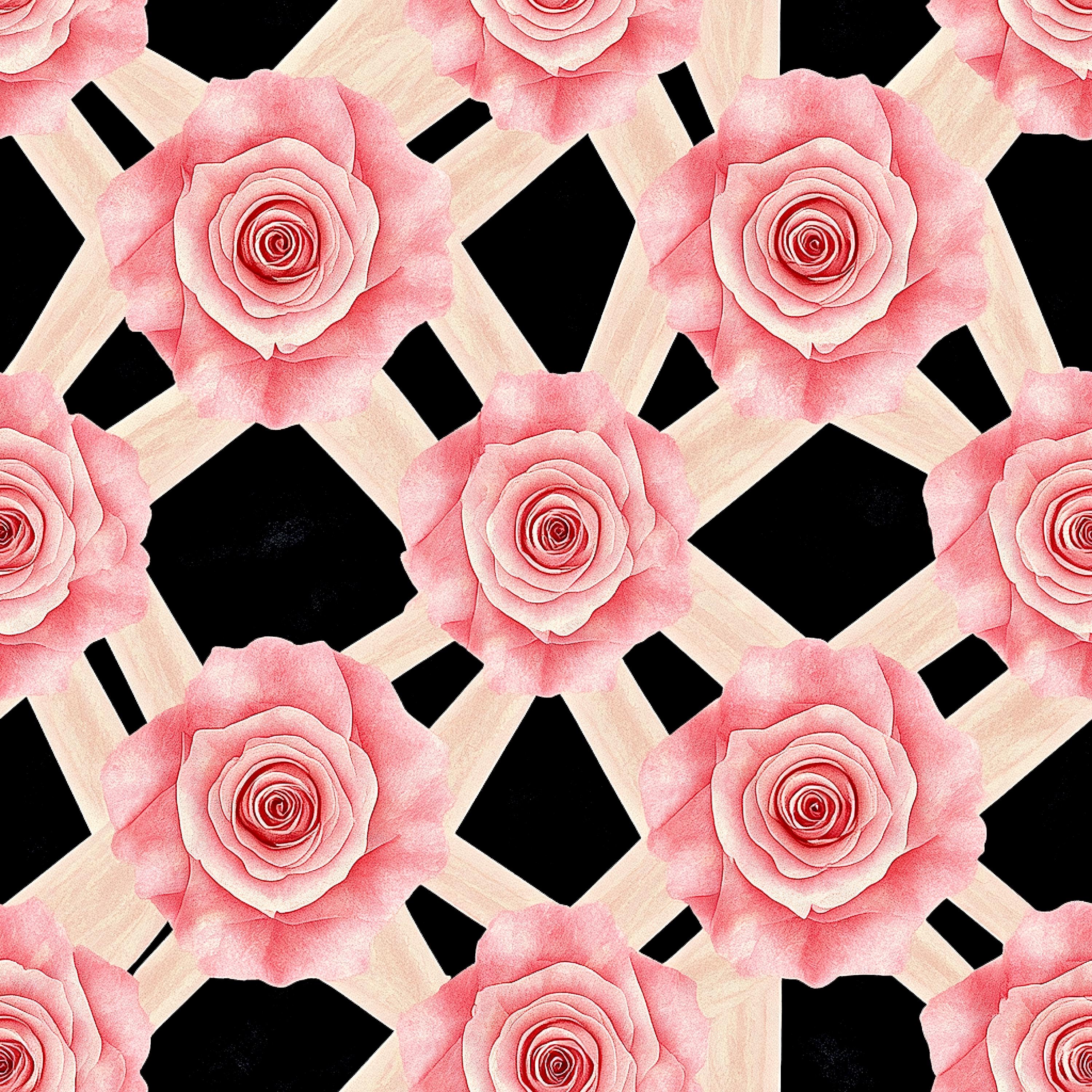 24 Pink Rose Digital Patterns, Cute Retro Floral Designs, Vintage ...