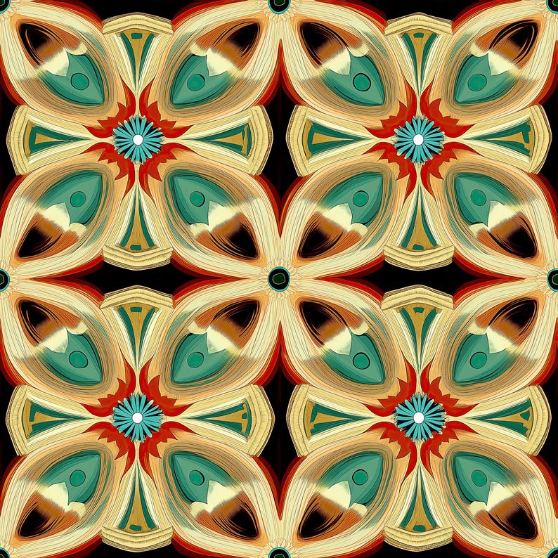 16 Retro Earth Tone Digital Patterns, Bohemian Maximalist Gallery Wall ...