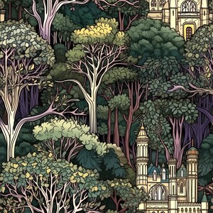 18 Fairytale Castle Digital Patterns, Magical Forest Castle Core ...