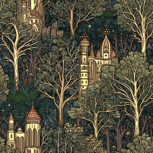 18 Fairytale Castle Digital Patterns, Magical Forest Castle Core ...