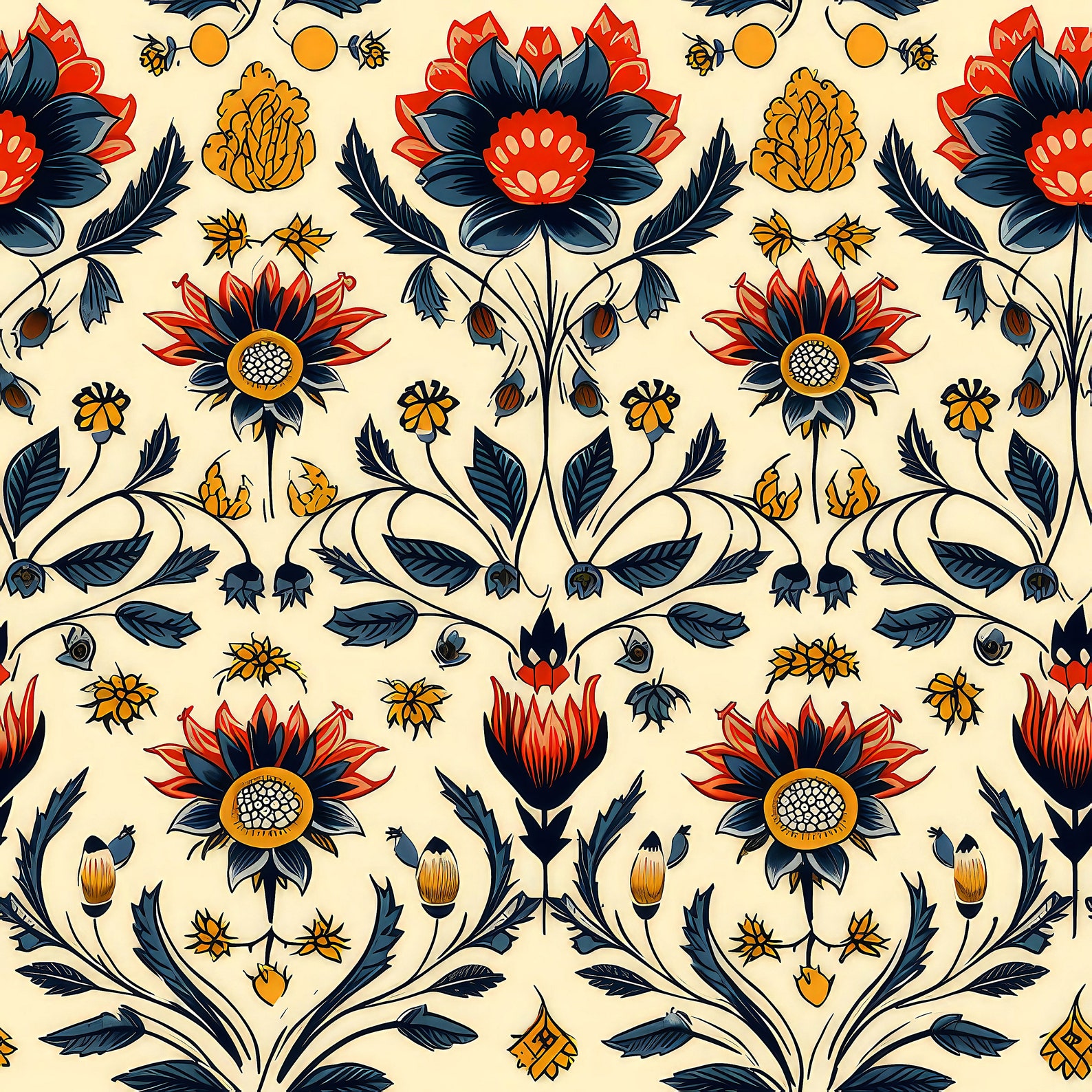25 Block Print Flower Patterns, Urban Bohemian, the Interior Designer ...