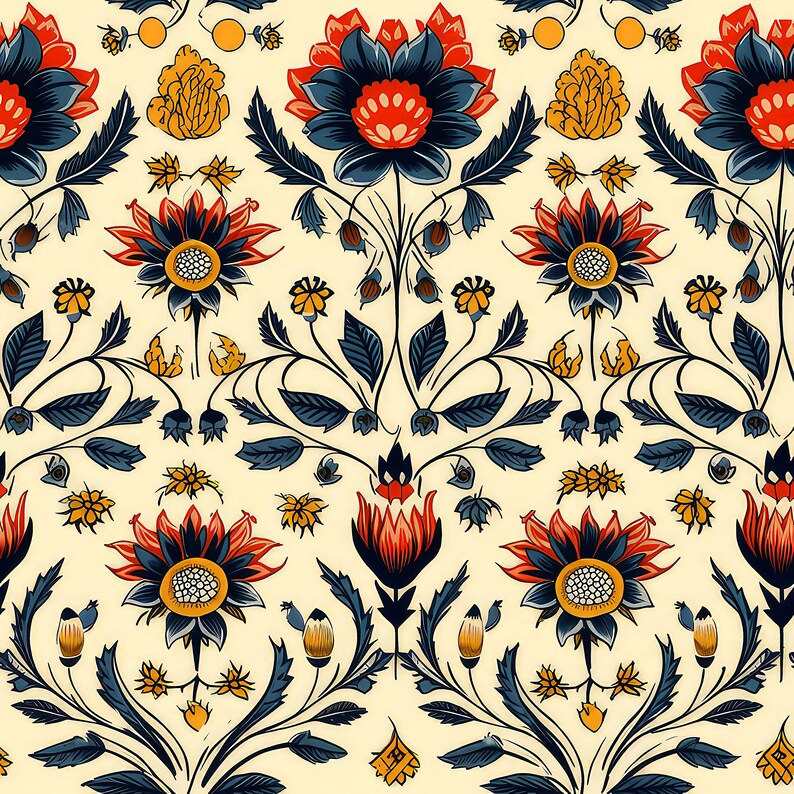 25 Block Print Flower Patterns, Urban Bohemian, the Interior Designer ...