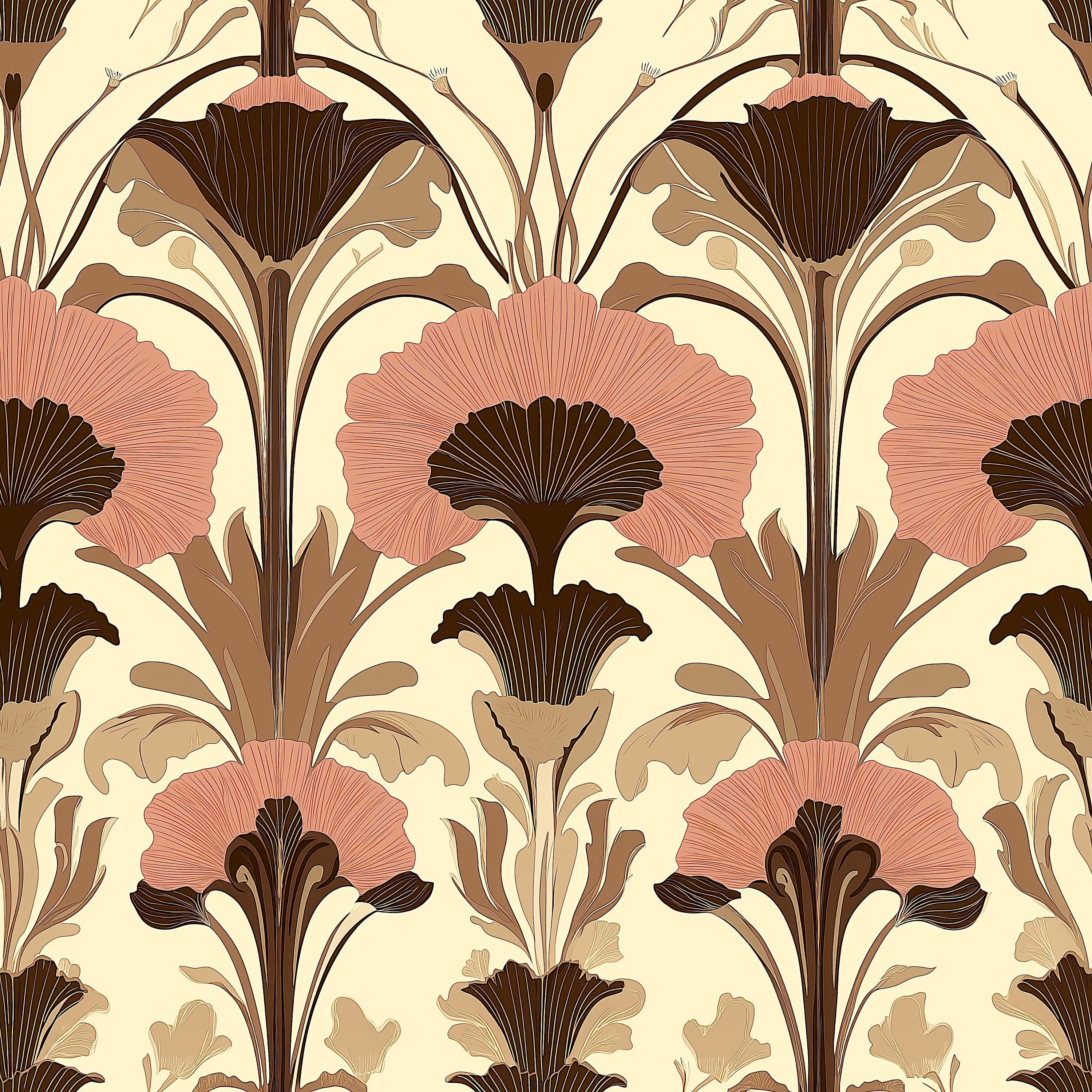 20 Art Deco Floral Digital Patterns, Pretty Spring Flowers, Gatsby ...