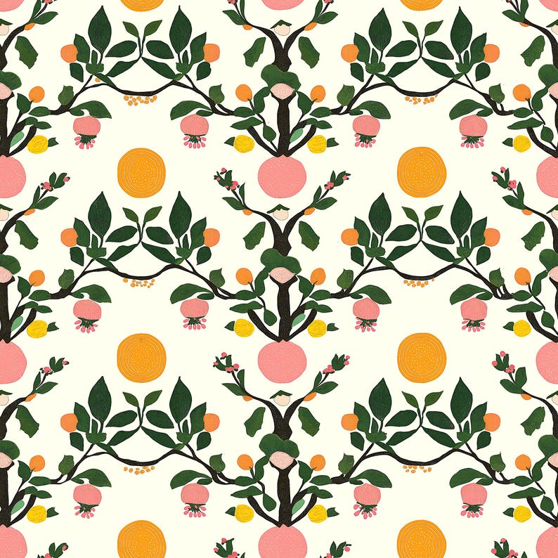 18 Lemon Tree Digital Patterns, Fruit Inspired Images, Cute Lemon ...