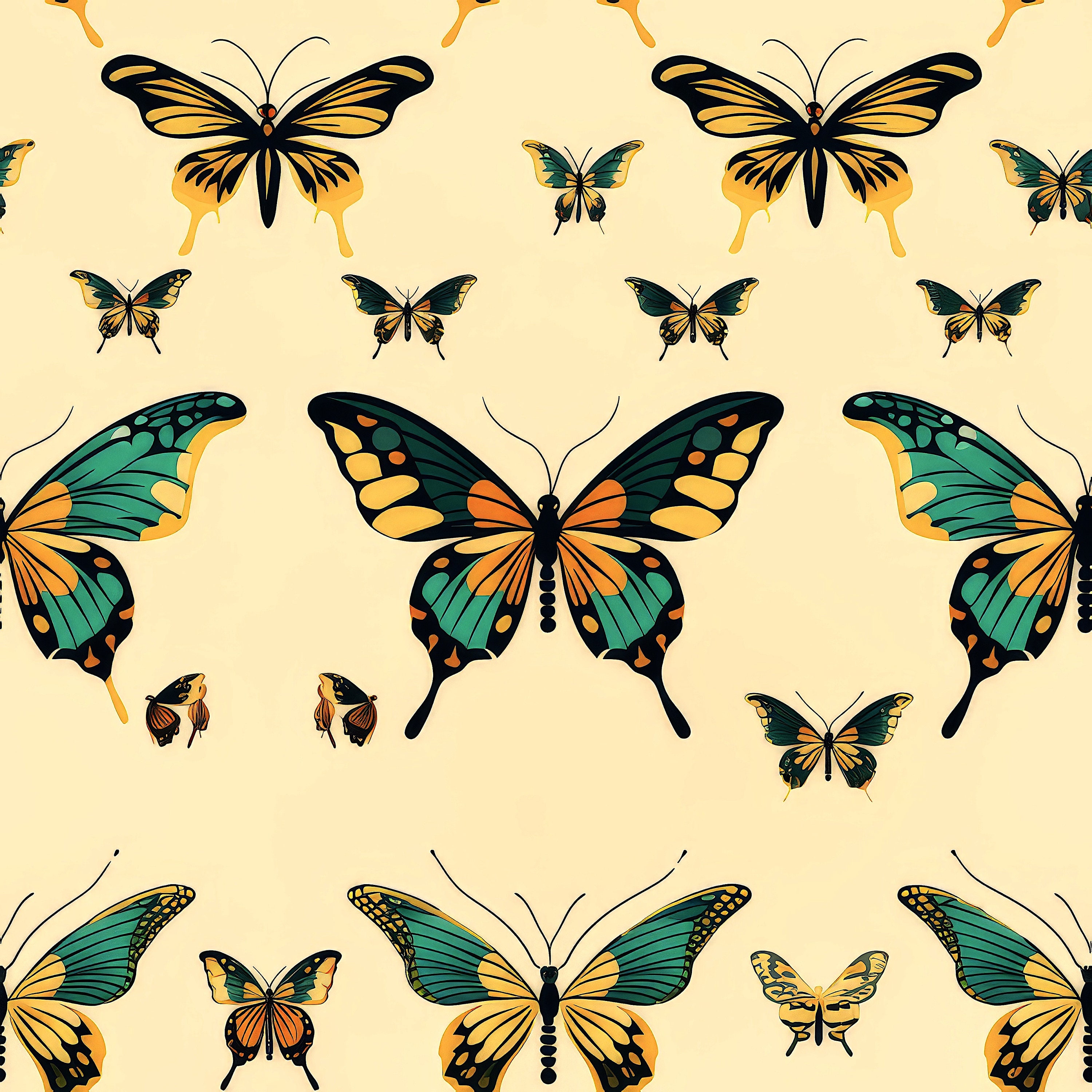 26 Block Print Butterfly Patterns for Home Decor and DIY Projects - Etsy