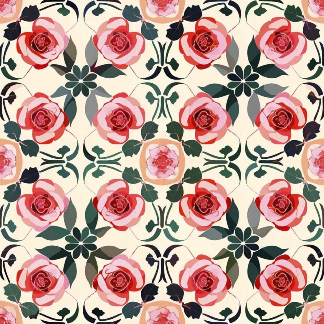 20 Vintage Rose Digital Patterns, Antique Traditional Garden Designs ...