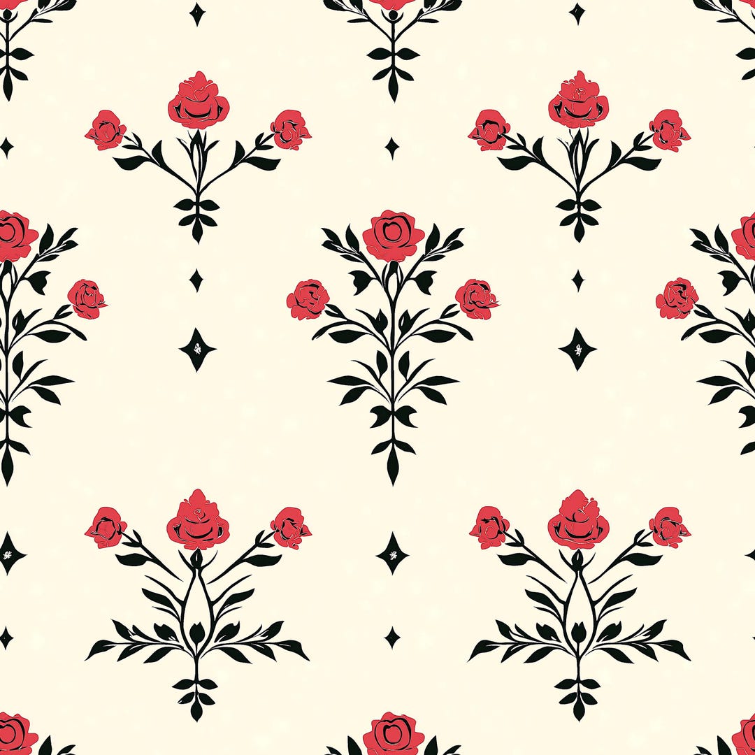 20 Tiny Rosebud Digital Patterns, Pretty Rose Block Print Designs, Boho ...