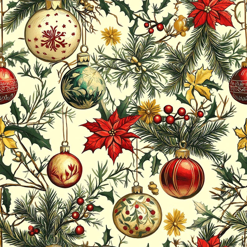 18 Mini Vintage Mid Century Christmas Digital Patterns, Traditional ...