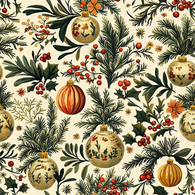 18 Mini Vintage Mid Century Christmas Digital Patterns, Traditional ...