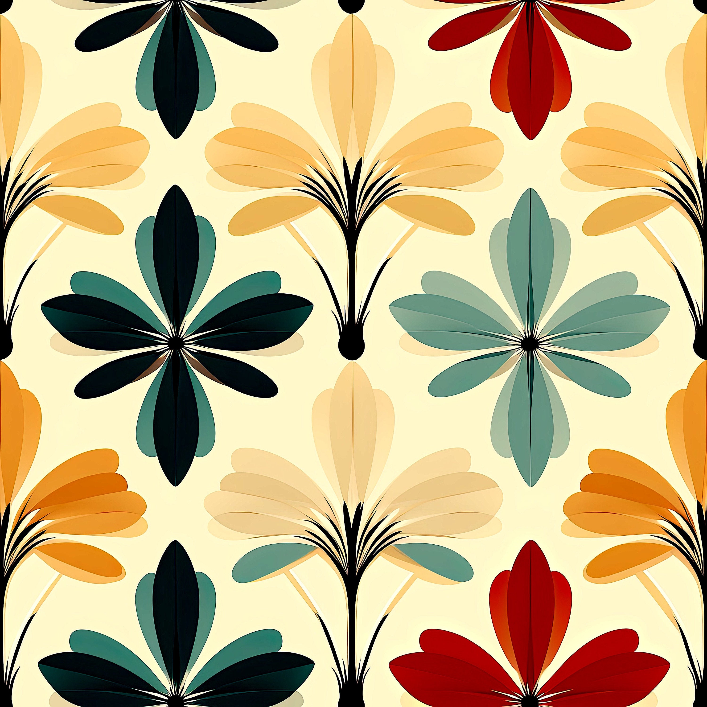 16 Retro Mid-century Modern Patterns, Maximalist Home Makeover, Vintage ...
