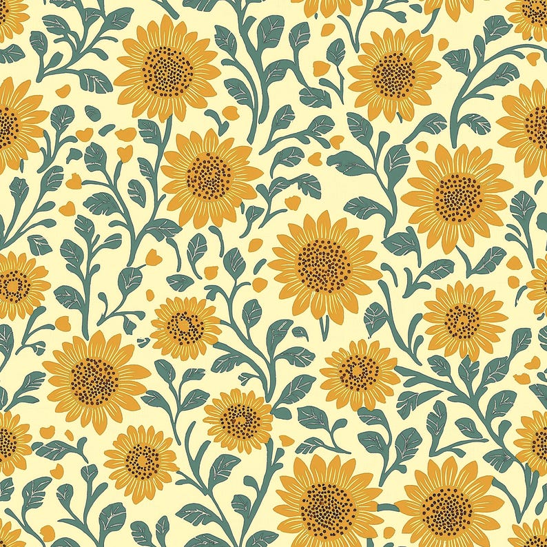 20 Sunflower Digital Patterns, Retro Vintage Home Decor,boho Chic ...