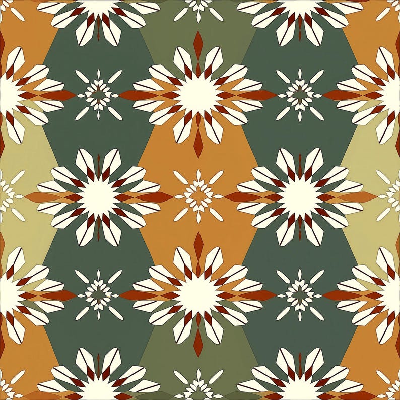16 Boho Earth Tone Digital Patterns, Vintage Retro Home Decor ...