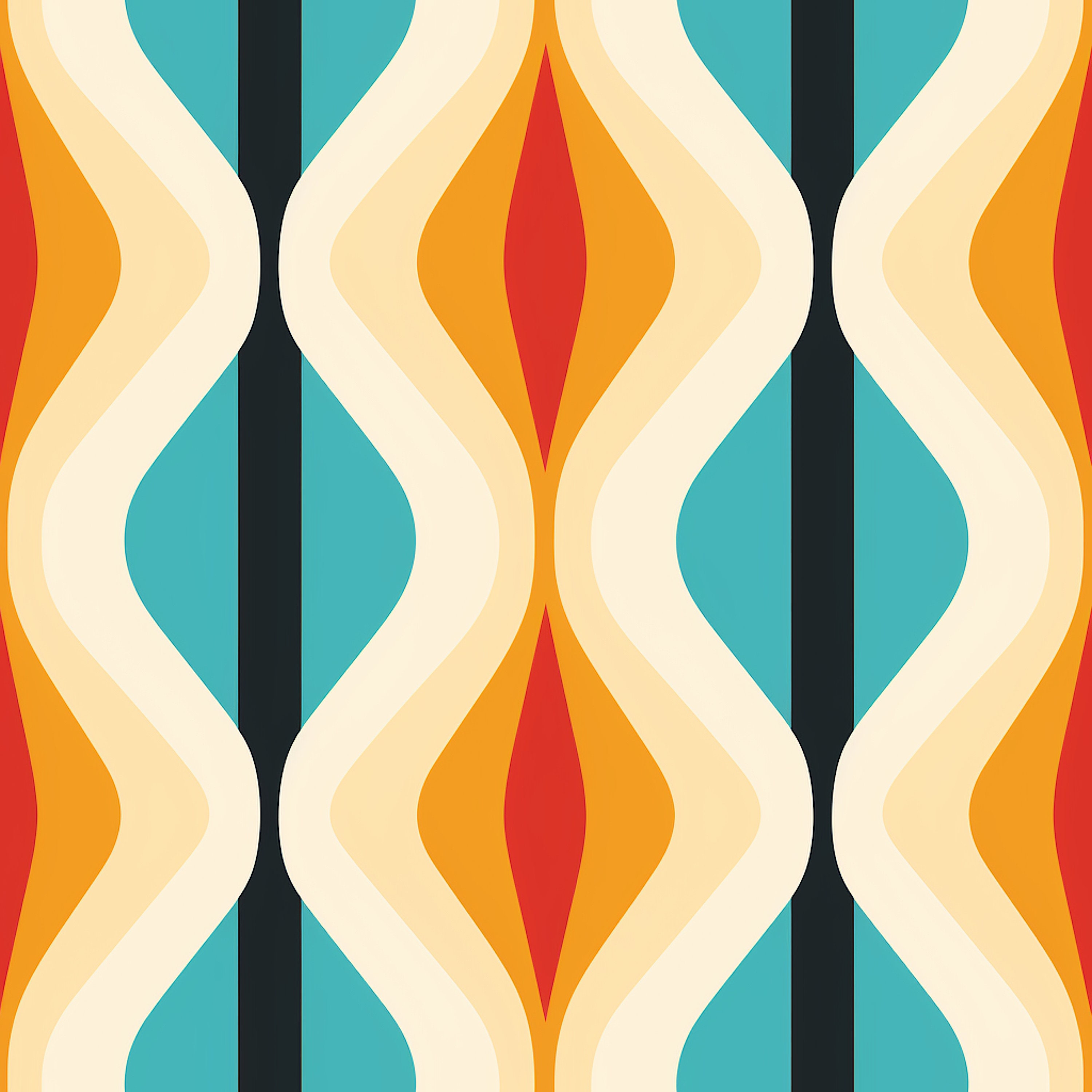 20 Mid-century Modern Abstract Patterns, Retro Designs, Vintage ...