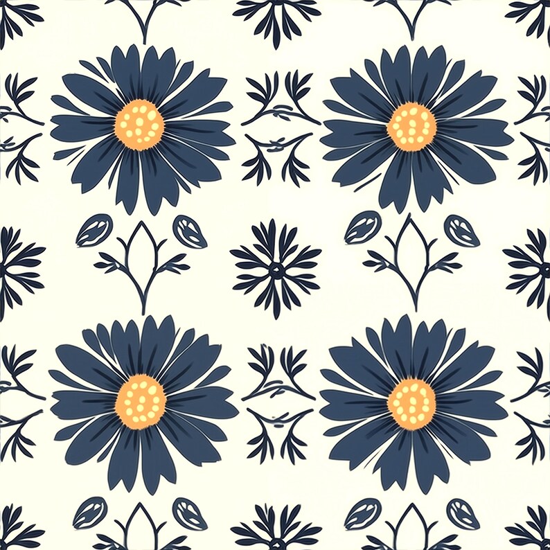 28 Block Print Flower Digital Patterns, Bohemian DIY Home Decor ...