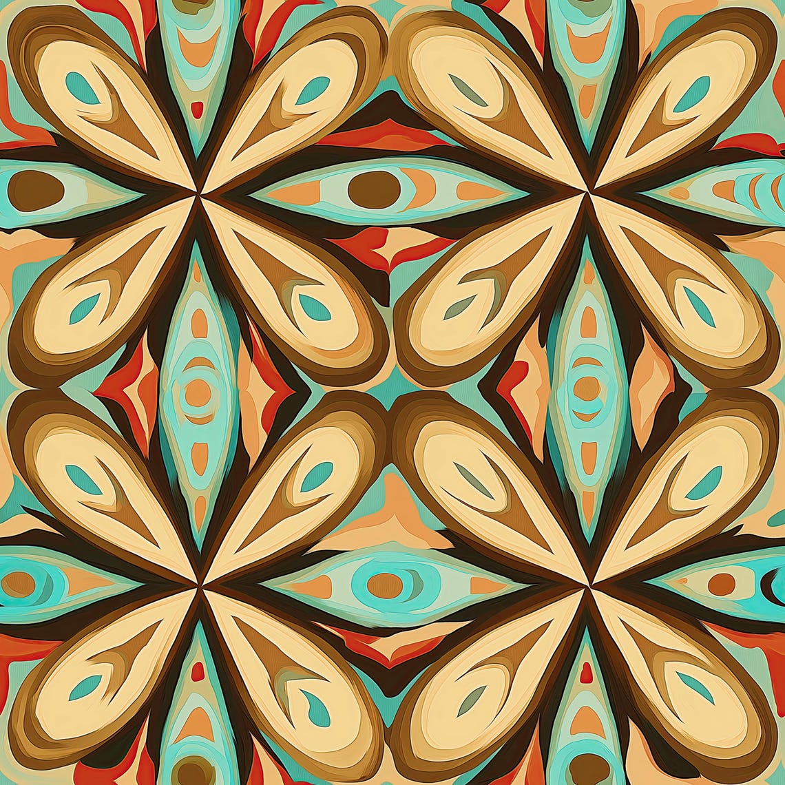 16 Retro Earth Tone Digital Patterns, Bohemian Maximalist Gallery Wall ...