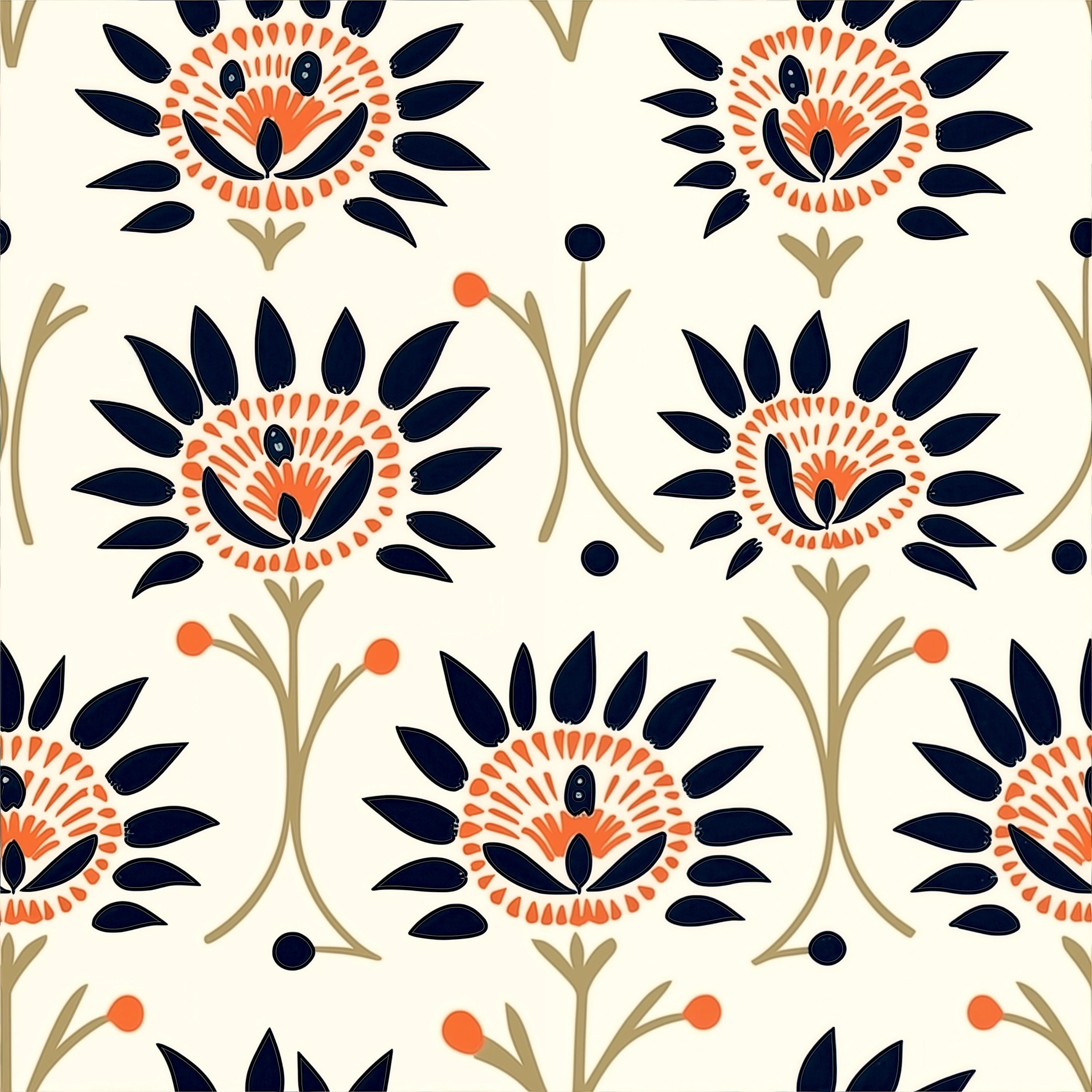 28 Block Print Flower Digital Patterns, Bohemian Designs, Vintage ...