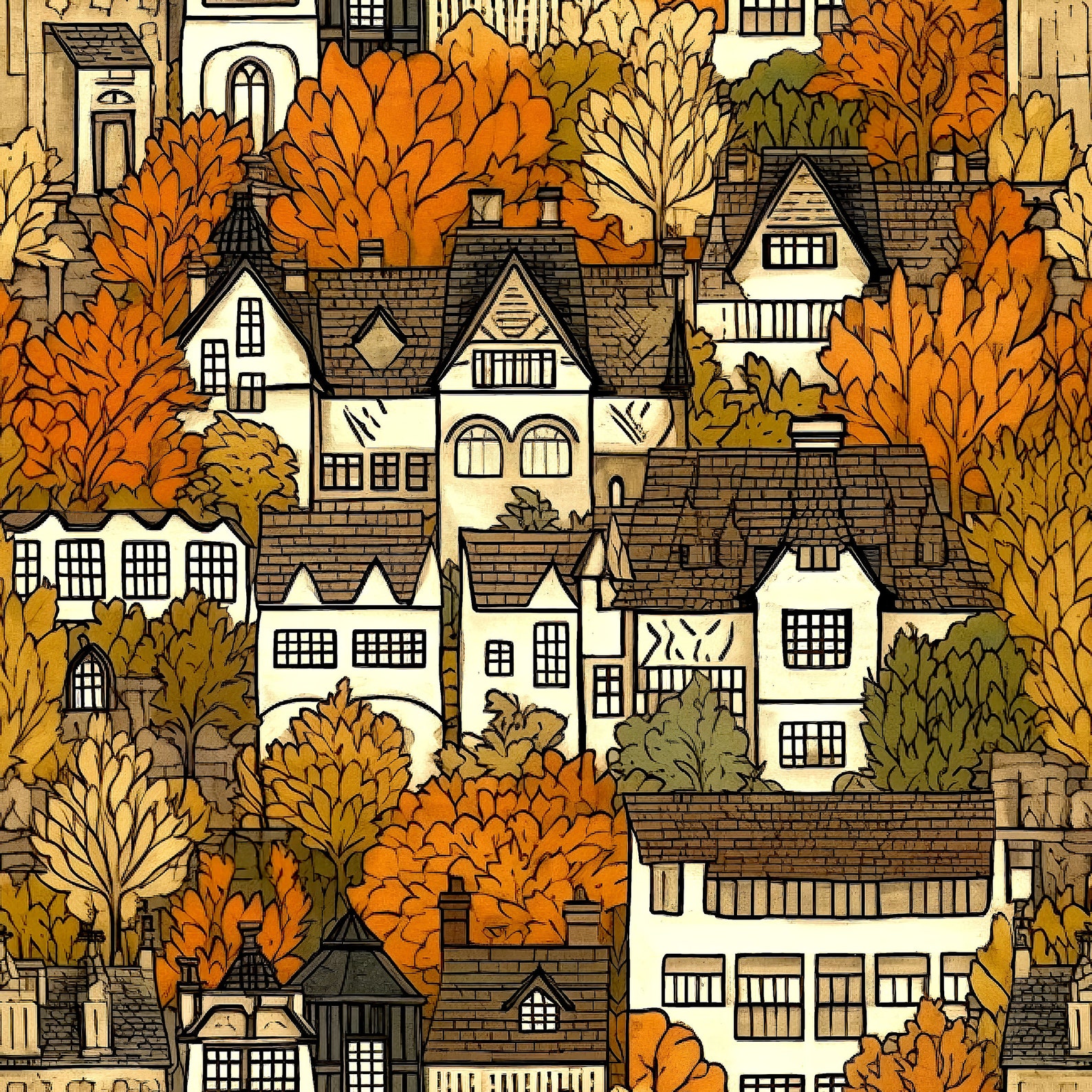 17 New England Harvest Victorian Houses, William Morris, Urban Bohemian ...