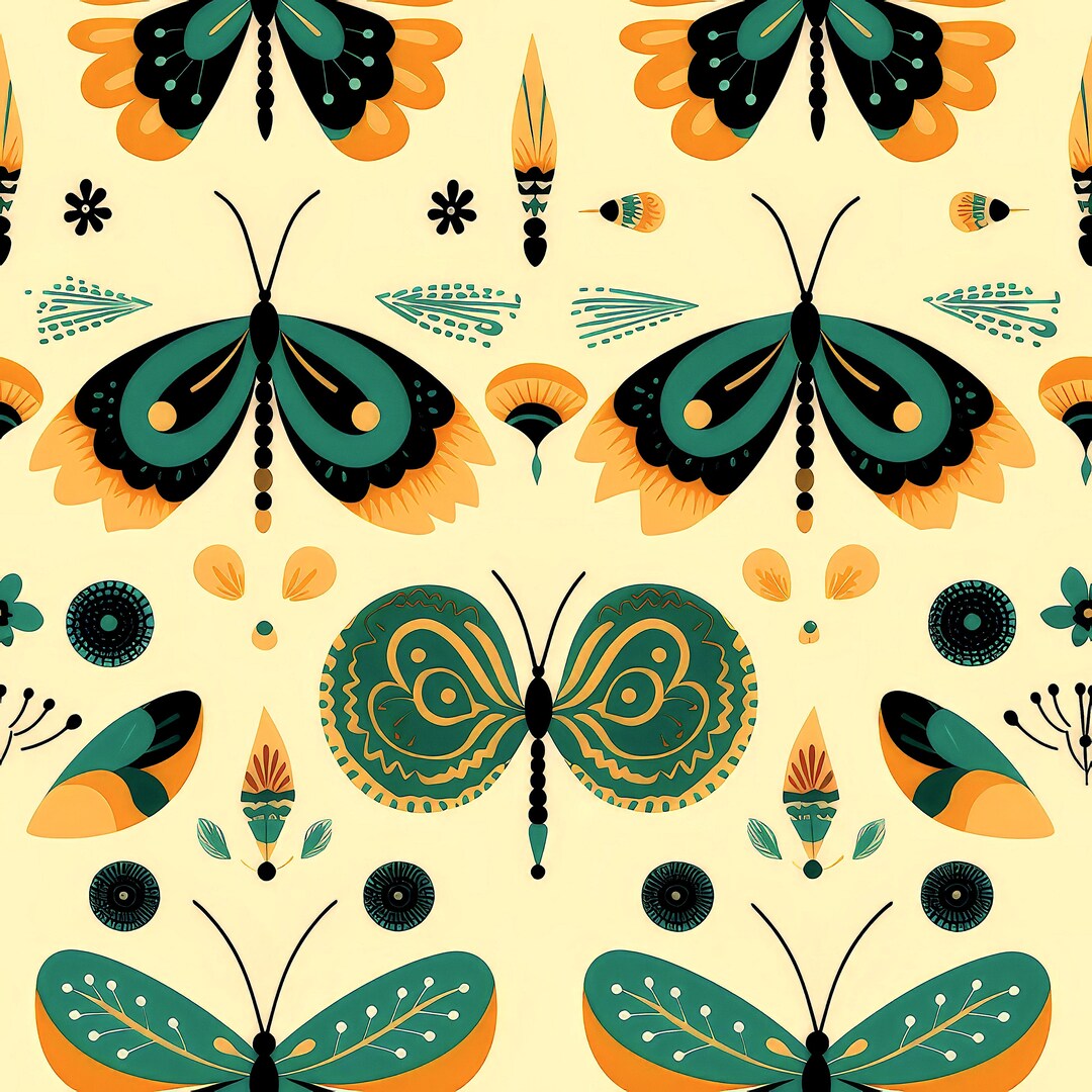 26 Block Print Butterfly Patterns for Home Decor and DIY Projects - Etsy