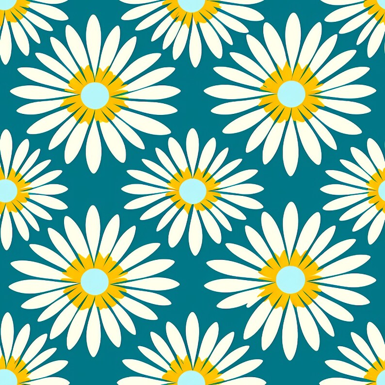 12 Retro Multicolor Daisy Patterns, New Boho Home Decor, Floral ...