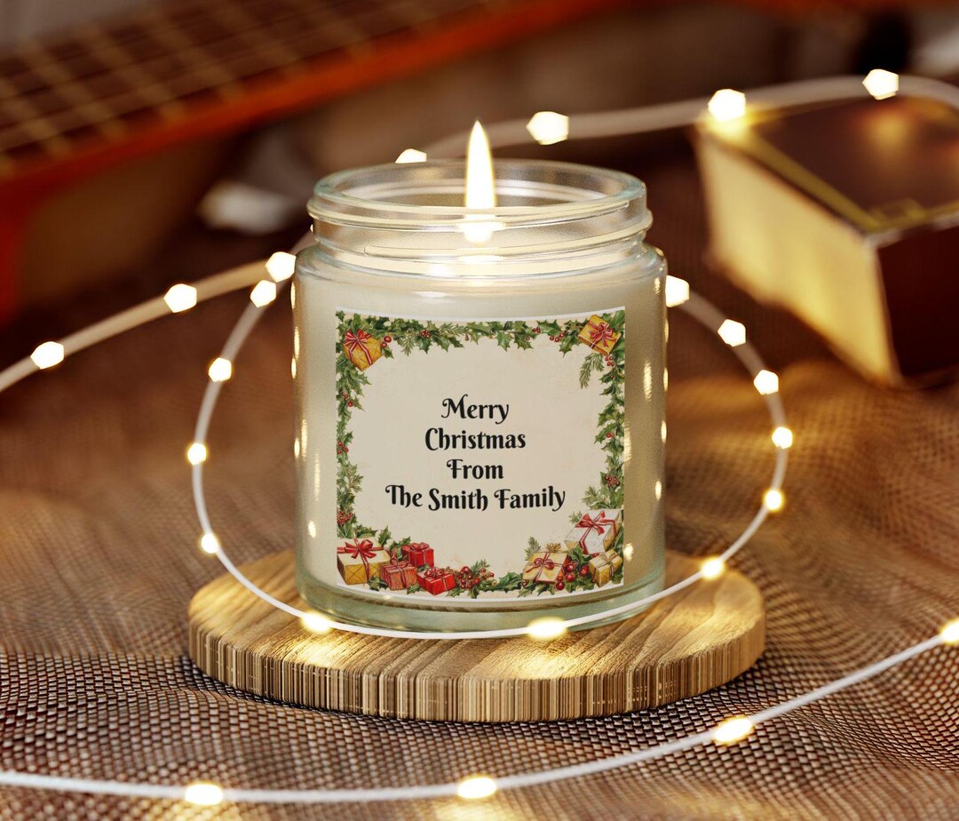 Personalized Holiday Greeting Candle, Scented Candles, Christmas Gift ...
