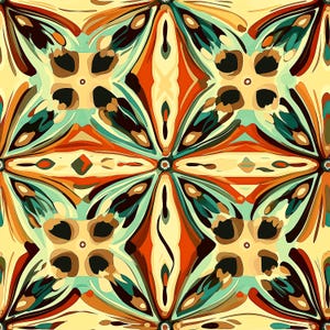 16 Retro Earth Tone Digital Patterns, Bohemian Maximalist Gallery Wall ...