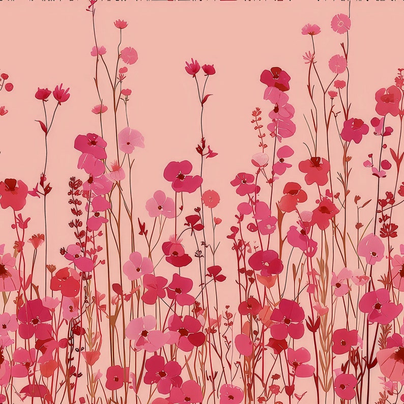 12 Art Nouveau Pink Flower Patterns for Home Decor, Wallpaper ...