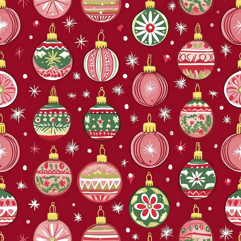 21 Vintage Style Christmas Ornament Digital Patterns, Holiday Ornaments ...