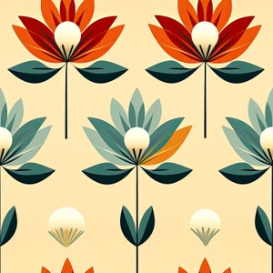 16 Retro Mid-century Modern Patterns, Maximalist Home Makeover, Vintage ...