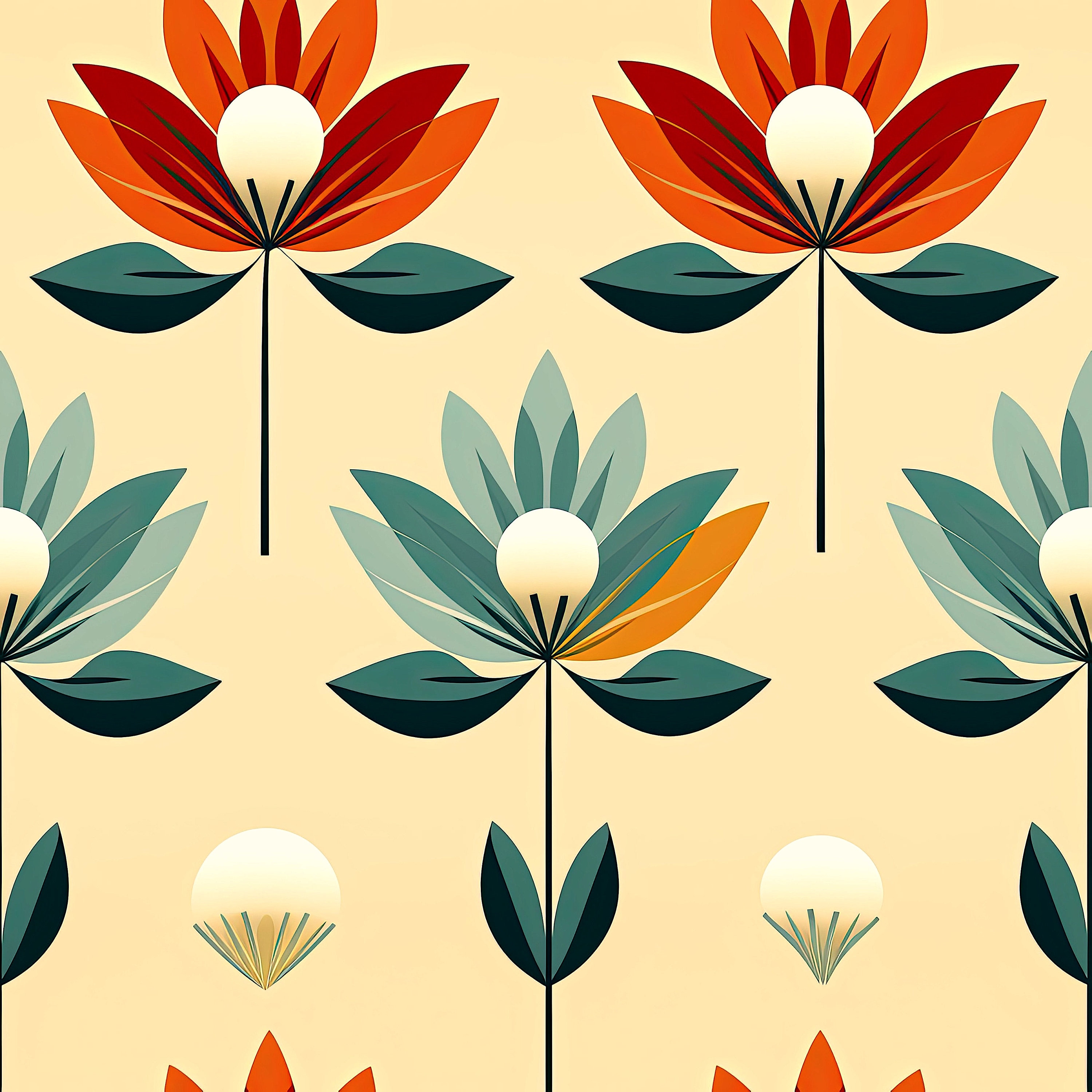 16 Retro Mid-century Modern Patterns, Maximalist Home Makeover, Vintage ...