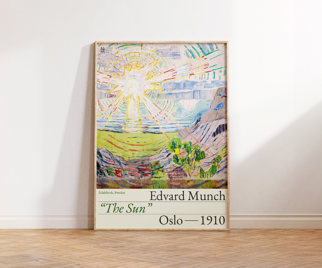 Edvard Munch Print - the Sun Painting - Modern Landscape Wall Art for ...
