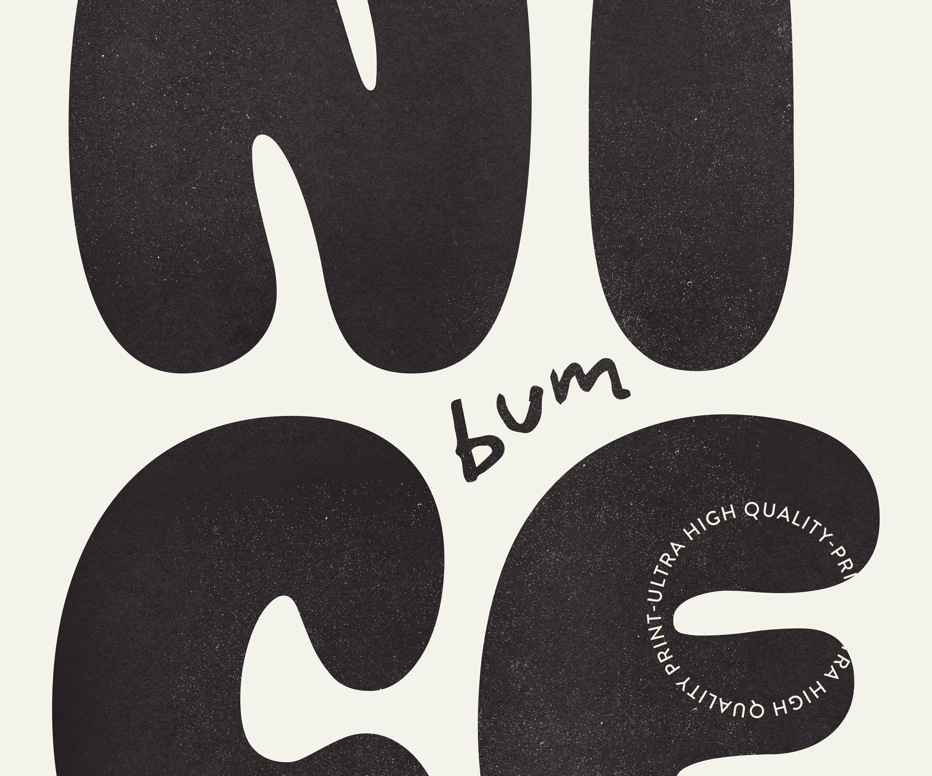 Nice Bum Print - Minimalist Typography Art - Aesthetic Apartment Decor ...