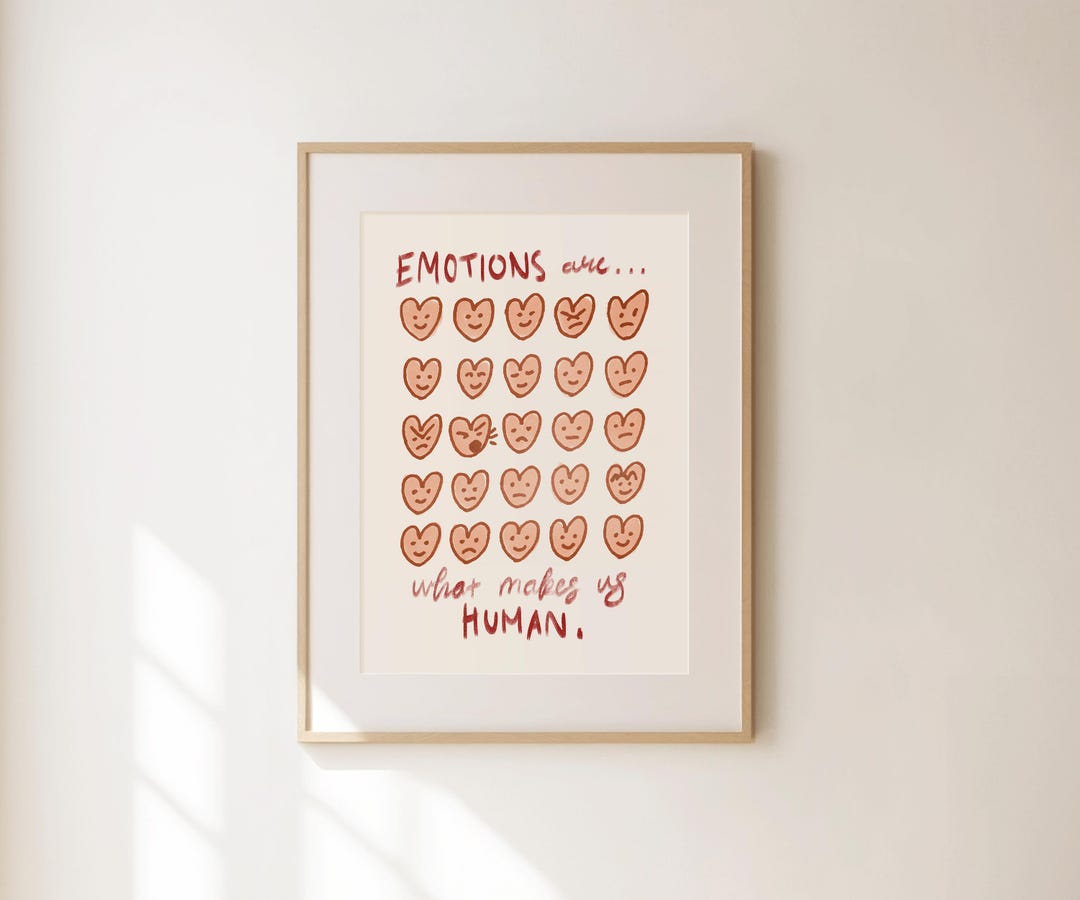 Emotions Make Us Human - Heart Art - Inspirational Poster - Preppy ...