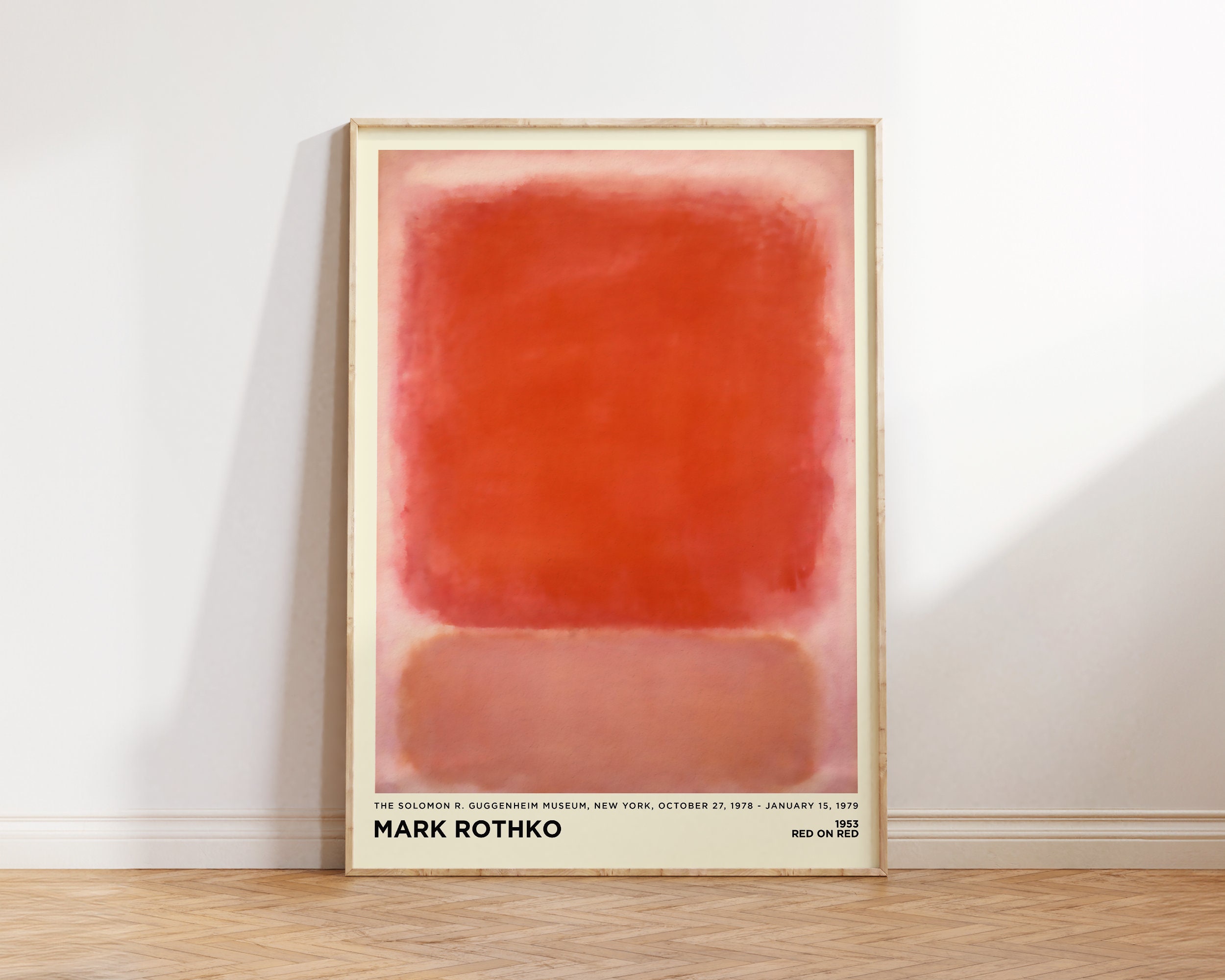 Set of 3 Wall Art Mark Rothko Prints Pink Pastel Large Abstract ...